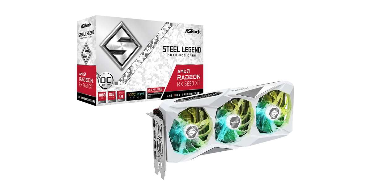 ASRock Radeon RX6650 XT Steel Legend 8GB OC RX6650XT SL 8GO | Pepita.hu