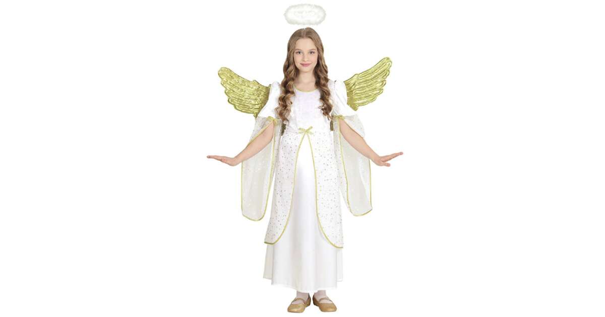 Angyal jelmez - fehér/arany - 140 méret | Pepita.hu