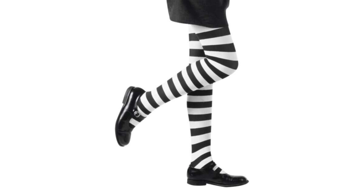 Fekete-fehér csíkos harisnya - L méret | Pepita.hu