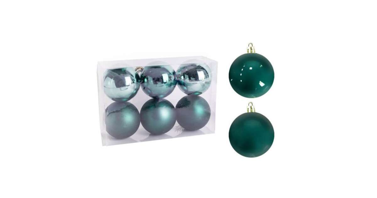 Karácsonyfa gömb dísz - zöld - 6 darabos 8 cm | Pepita.hu