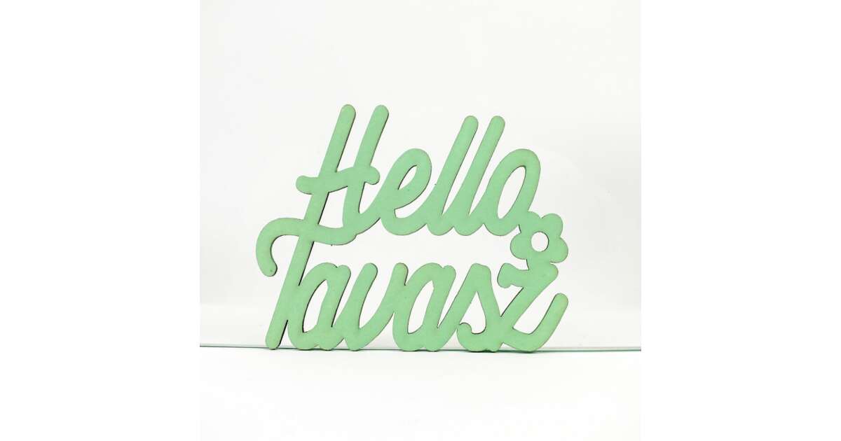 Miętowy napis Hello Spring 8,5x11cm | Pepita.com