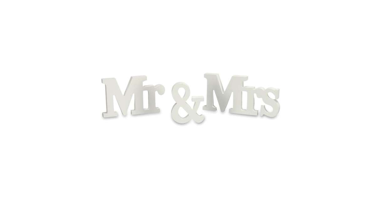 Mr&Mrs wooden table sign white | Pepita.com