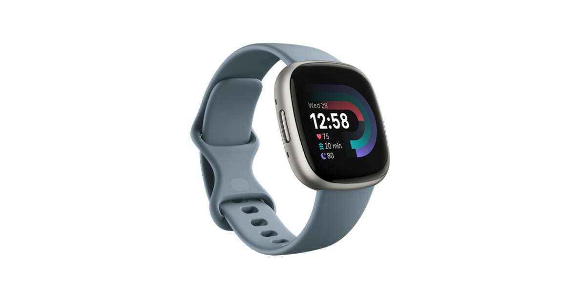 FITBIT Versa 4 okosóra (Waterfall Blue / Platinum Aluminium) | Pepita.hu