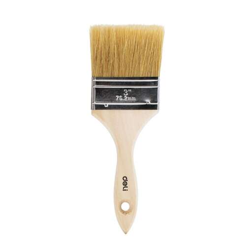 Deli Tools EDL509103 Pensulă plată cu mâner din lemn, 75 mm | Pepita.com