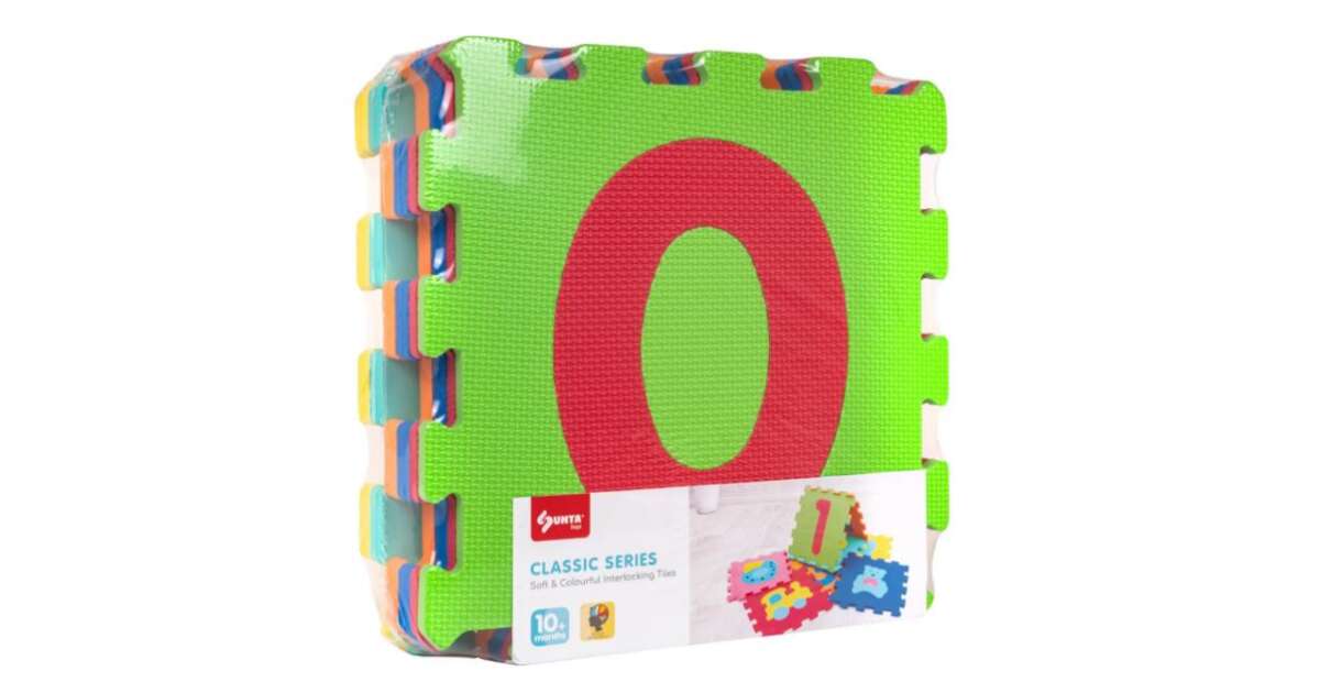 Colorful 10-Piece Foam Play Mat with Numbers 32 x 32 x 1 cm | Pepita.com