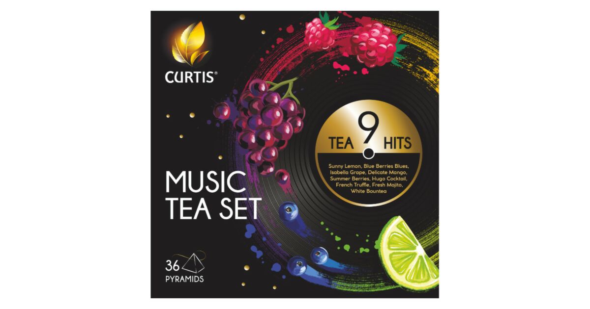 Curtis Music Tea Set piramis filteres tea válogatás 9 ízzel, 63,2 g ...