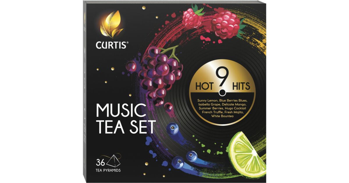 Curtis Music Tea Set piramis filteres tea válogatás 9 ízzel, 63,2 g ...
