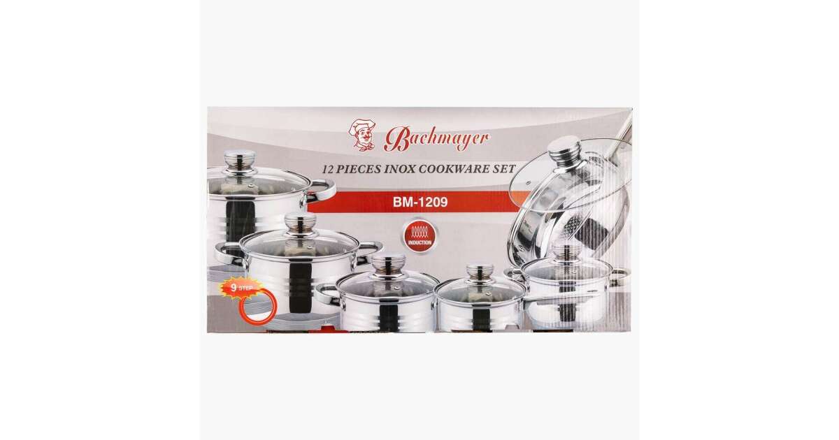 Bachmayer BM-1209 rozsdamentes acélból készült 12 részes edény készlet ...