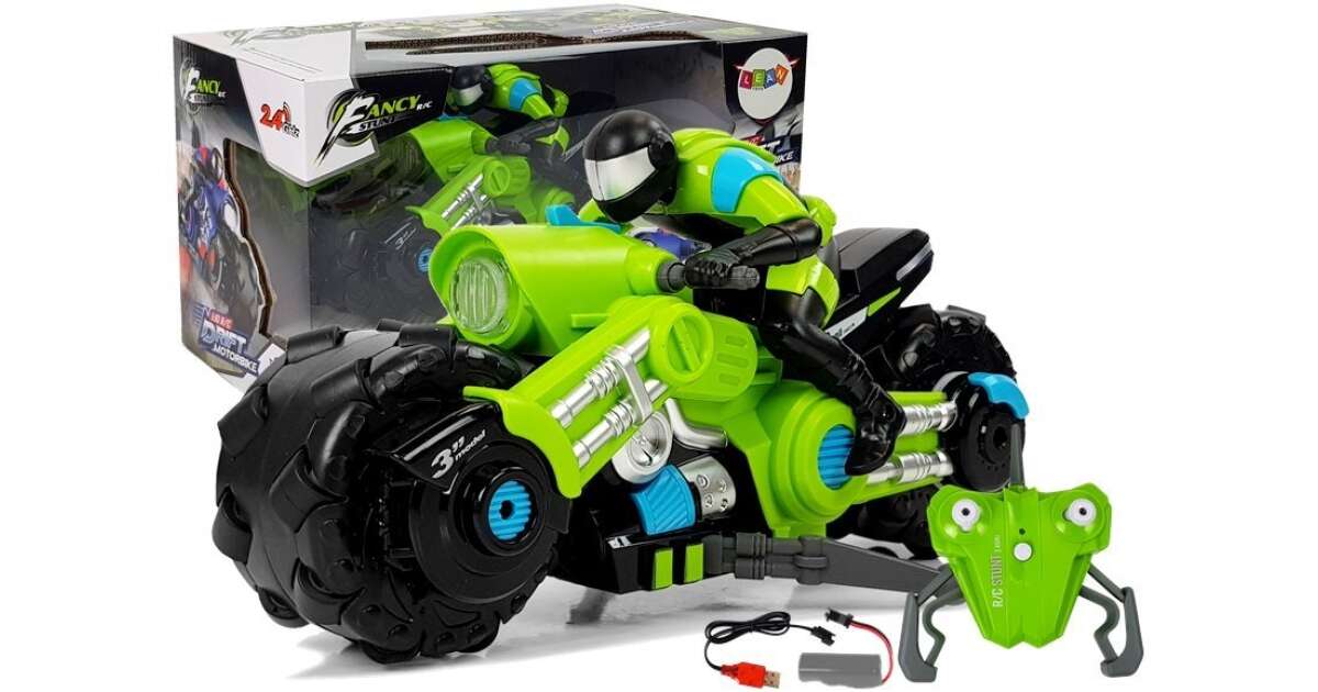 Távirányítós drift motorkerékpár zöld 1:10 2.4 G 8407 | Pepita.hu