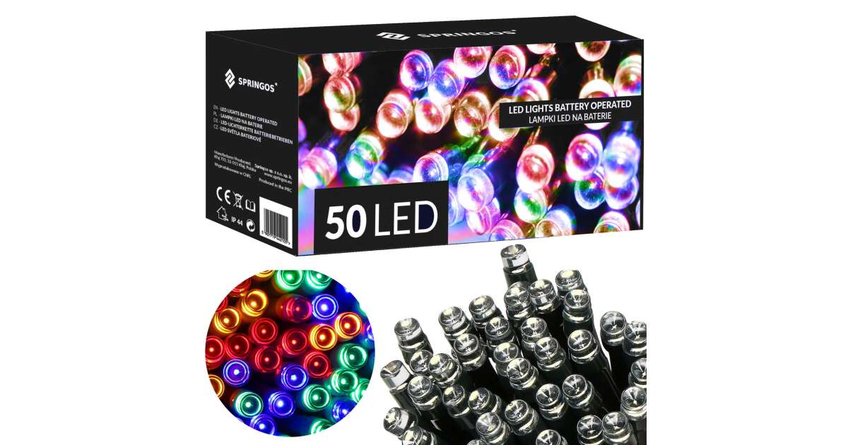 Springos elemmel működő led lámpák 50 led | Pepita.hu