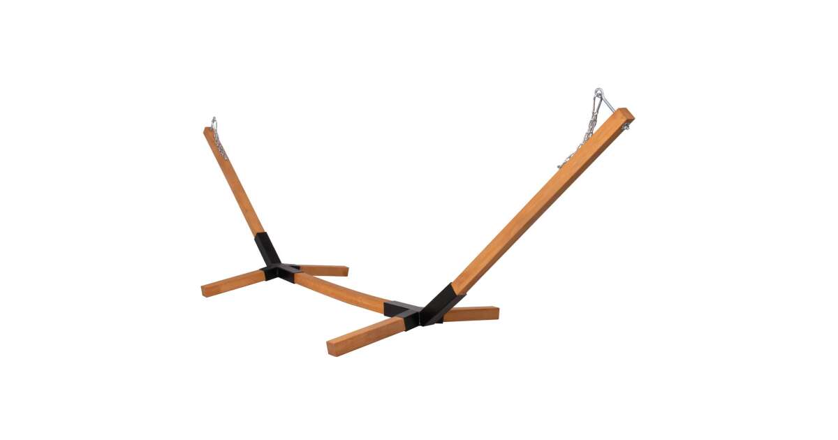 Suport hamac Sersimo cu cadru din lemn pentru gradina, sarcina maxima ...