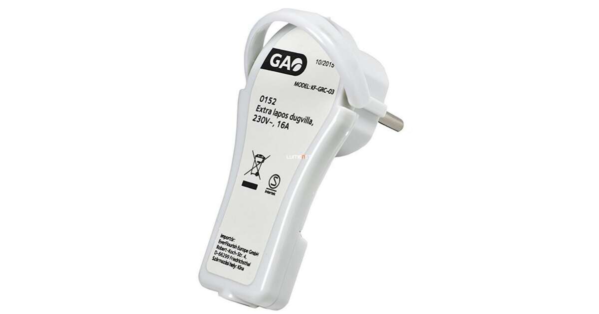 GAO grounded swinging plug with pull-out lug 250V 16A IP20 white ...