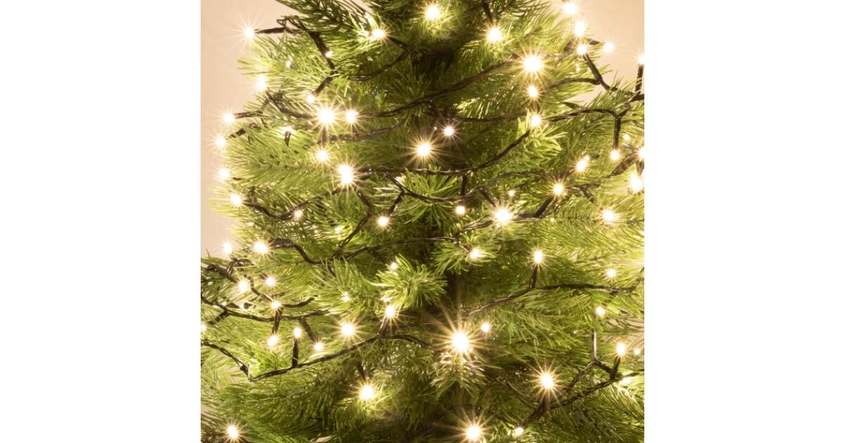 Karácsonyfa égősor 8 programmal, 100 LED-es 8.5m, Melegfehér | Pepita.hu