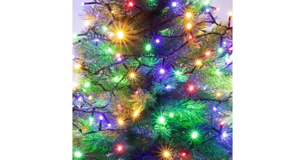 Karácsonyfa égősor 8 programmal, 180 LED-es 13.6m, Színes | Pepita.hu