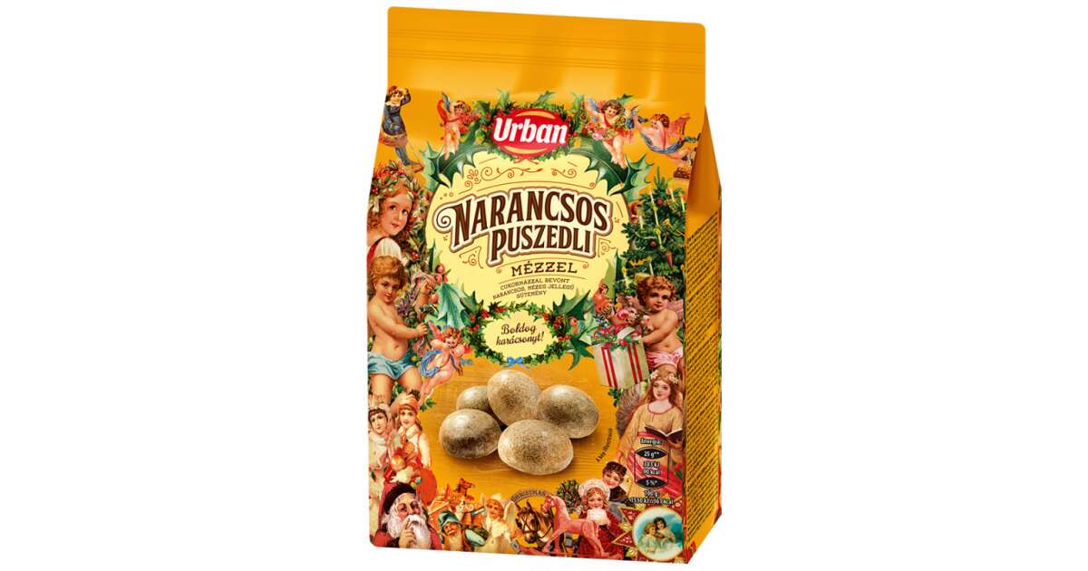 Urbán narancsos mézes puszedli fahéjjal, karácsonyi csomagolásban 180g ...