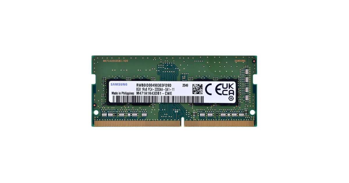Samsung M471A1K43DB1-CWE 8 GB (1 x 8 GB), DDR4, 3200 Mhz notebook ...