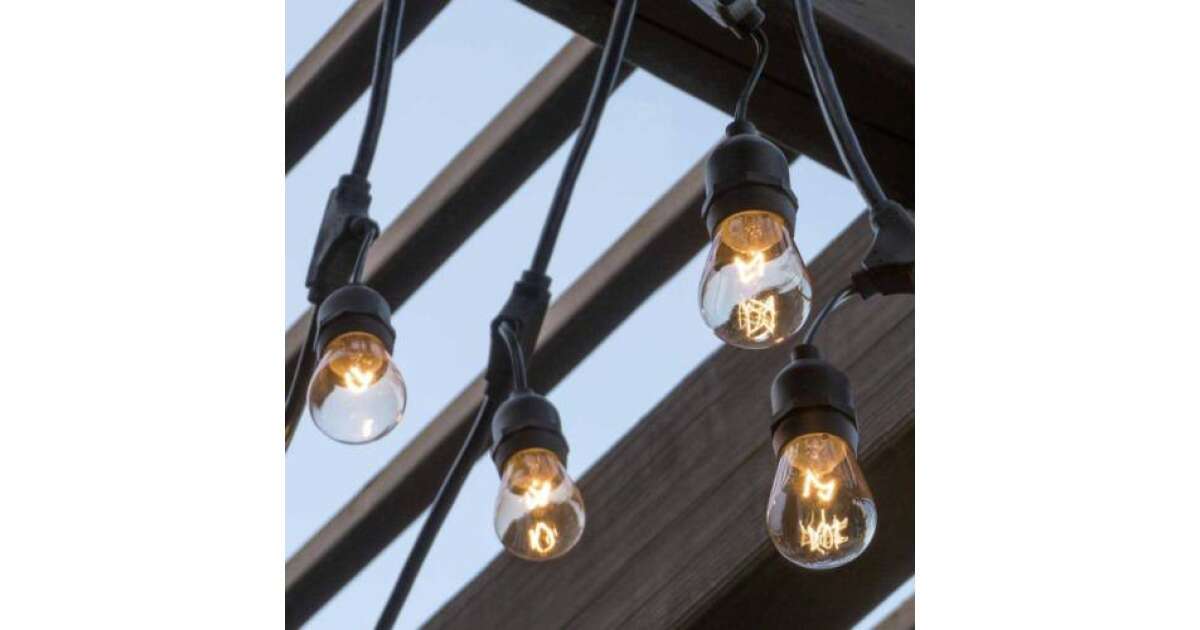 Vízálló dekor égősor, 15 db E27 LED lámpával, 14,6 m, melegfehér ...