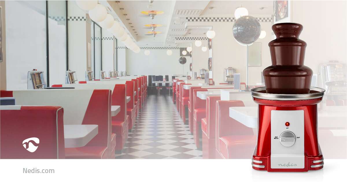 NEDIS retro csokoládé szökőkút Csoki szökőkút 90 W | Fehér / Piros ...