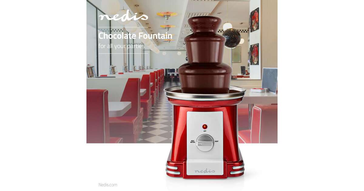 NEDIS retro csokoládé szökőkút Csoki szökőkút 90 W | Fehér / Piros ...