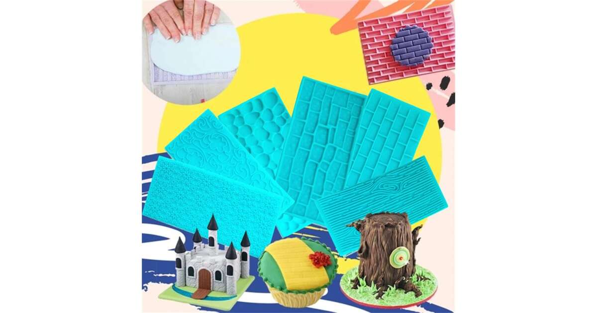 6 db Szilikon Torta Díszítő Forma - 3D Minták | Pepita.hu