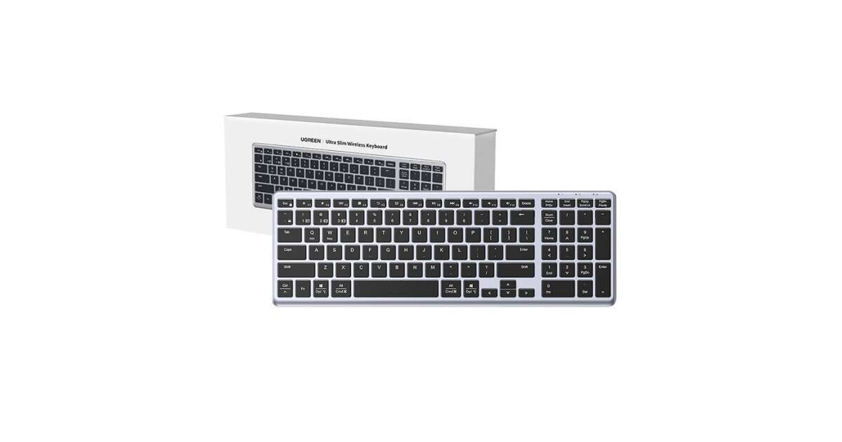 Wireless Membrane Keyboard UGREEN KU005 2.4G+BT (Silver-black) | Pepita.hu