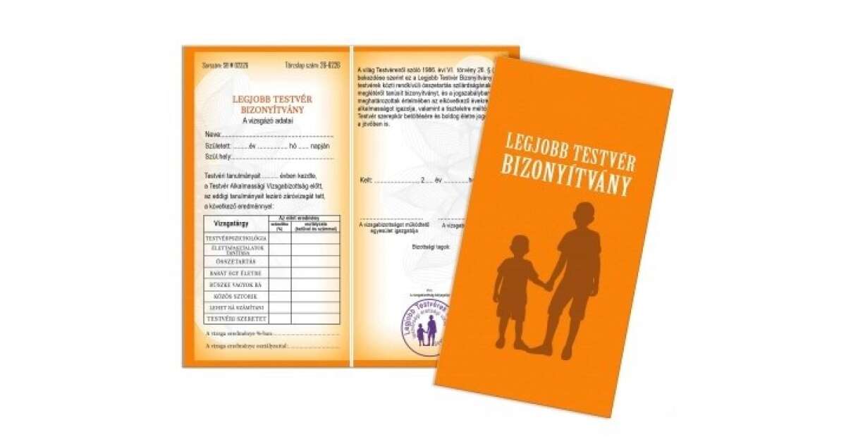 Nevesajándék - Bizonyítvány - Legjobb testvér | Pepita.hu Nevesajándék - Bizonyítvány - Legjobb testvér | Pepita.hu