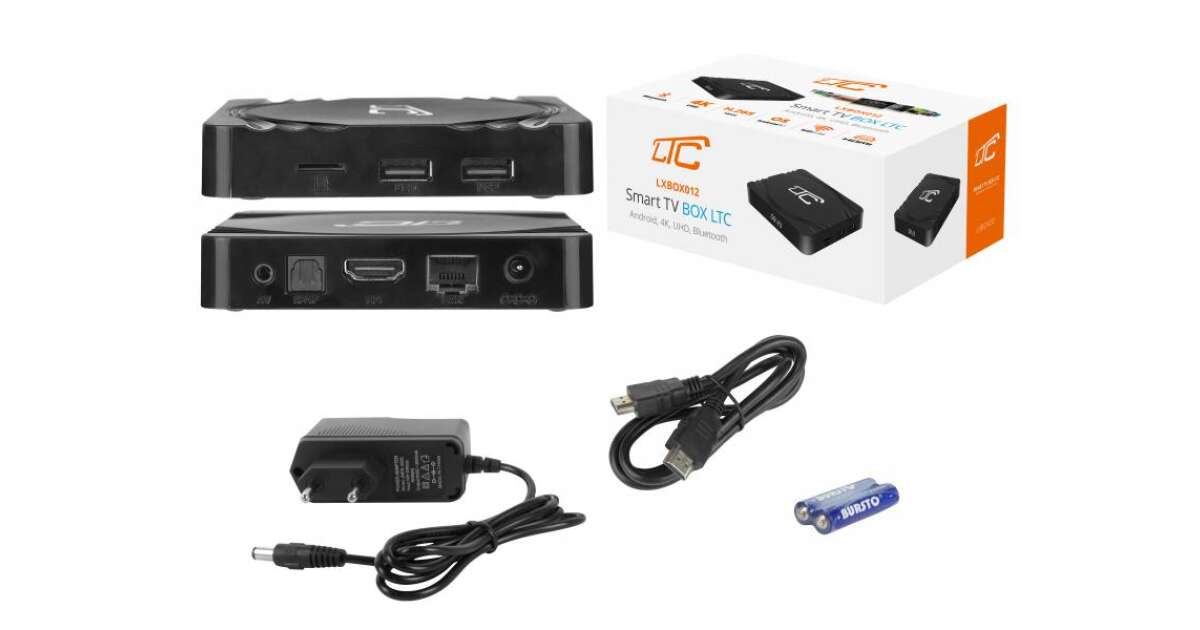 LTC Smart TV Box TV okosító, Android, 4K UHD + Bluetooth kapcsolat ...