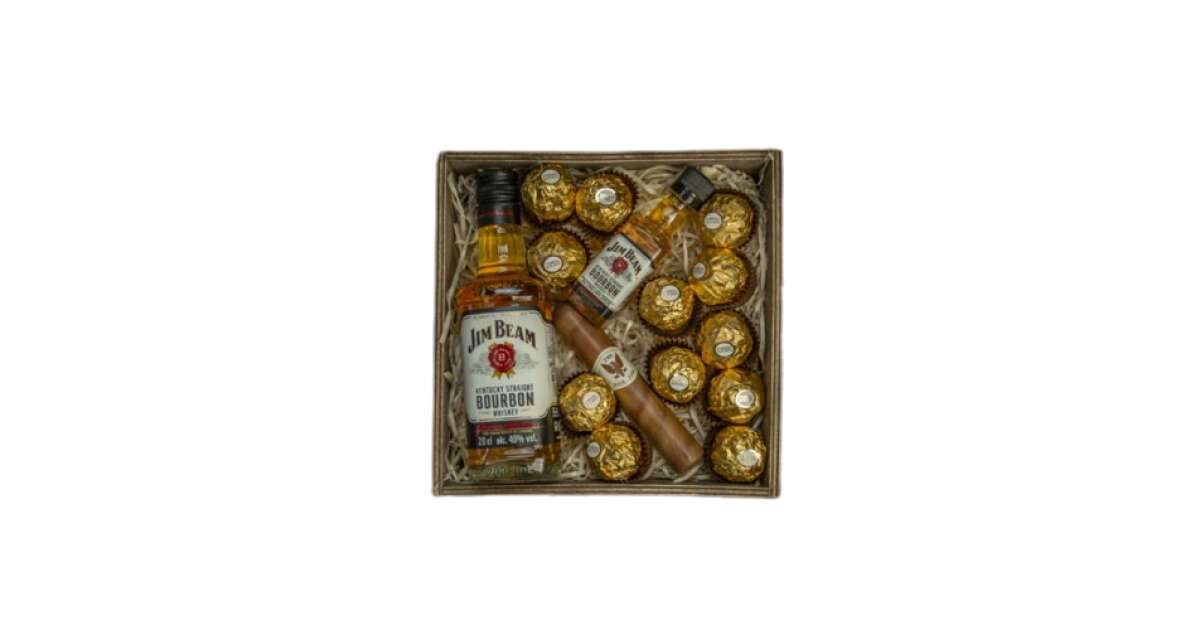 Wood Box: Jim Beam + Ferrero Rocher + csoki Szívar | Pepita.hu
