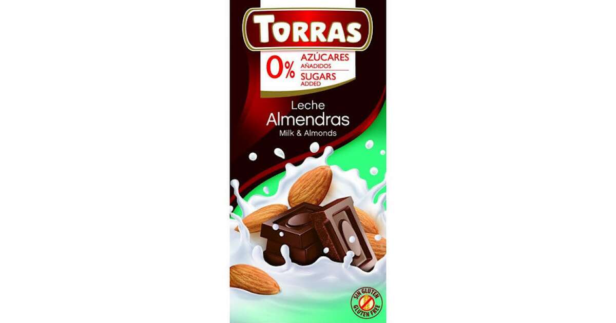 Torras, Mandulás tejcsokoládé, hozzáadott cukor nélkül, gluténmentes ...