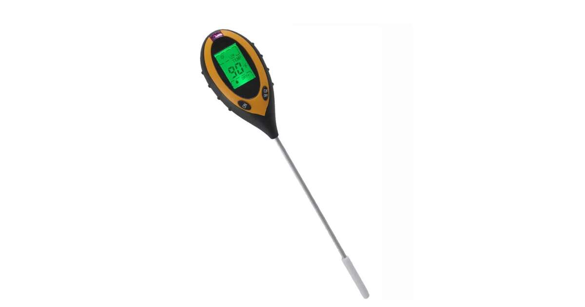 Digitális talaj pH mérő 4 az 1-ben Sárga-Feketében: talajnedvesség, pH ...