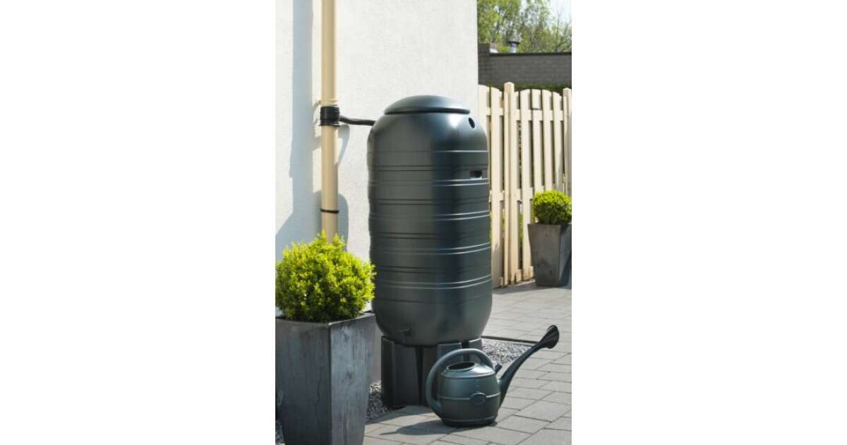 Rainwater container, 250l, black-green plastic, 121x50x50cm | Pepita.com