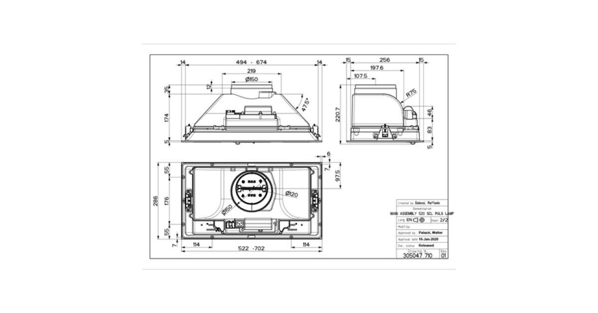 Faber INKA SMART HCS X A70 Páraelszívó, 390 m3/óra, 3 sebességfokozat ...