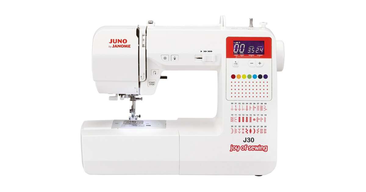 Janome Juno J30, 30 Öltésminta, 35 W, 820 SPM, LCD Kijelző, LED Világítás, Overlock, Elektromos ...