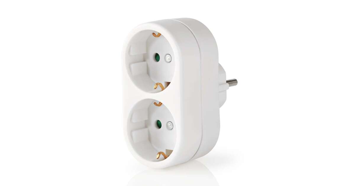 Verteilersteckdose | Schutzkontakt | 2-fach | Schuko-Steckdose | Weiß ...