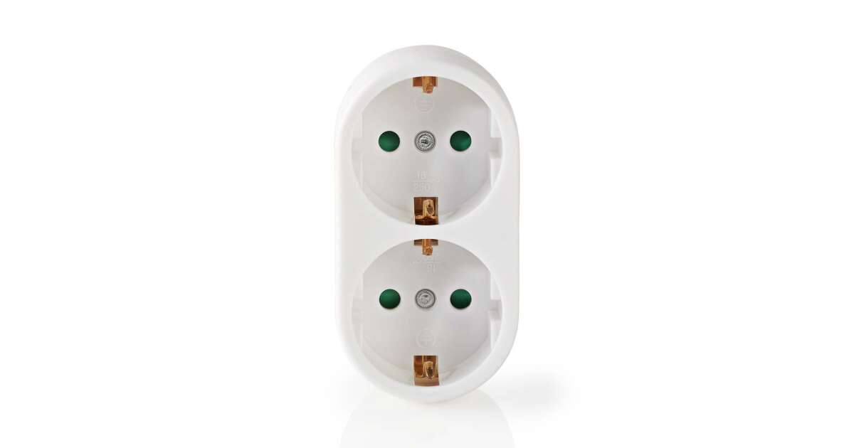 Verteilersteckdose | Schutzkontakt | 2-fach | Schuko-Steckdose | Weiß ...