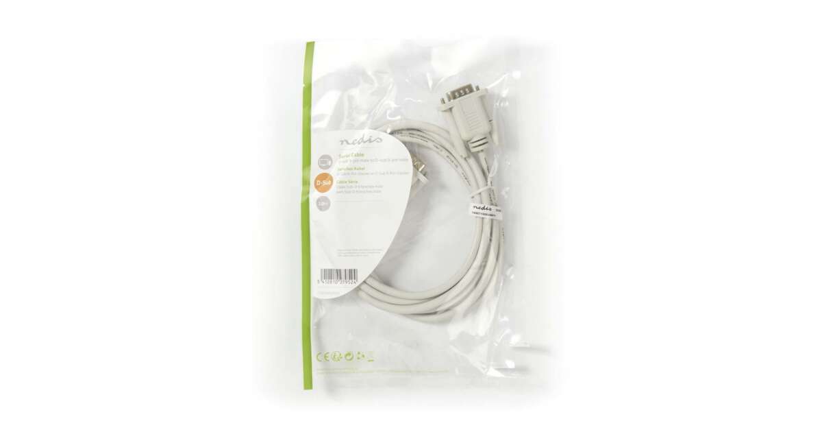 Straight Cable | D-Sub 9 pin Plug - D-Sub 9 pin Plug | 2,0 m | Ivory ...