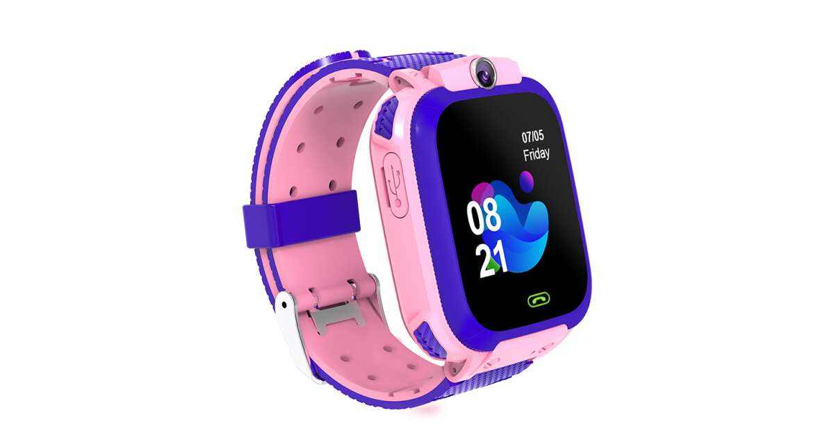 Gyerek okosóra, sim kártyás nyomkövetés funkcióval SW002 rózsaszín ...