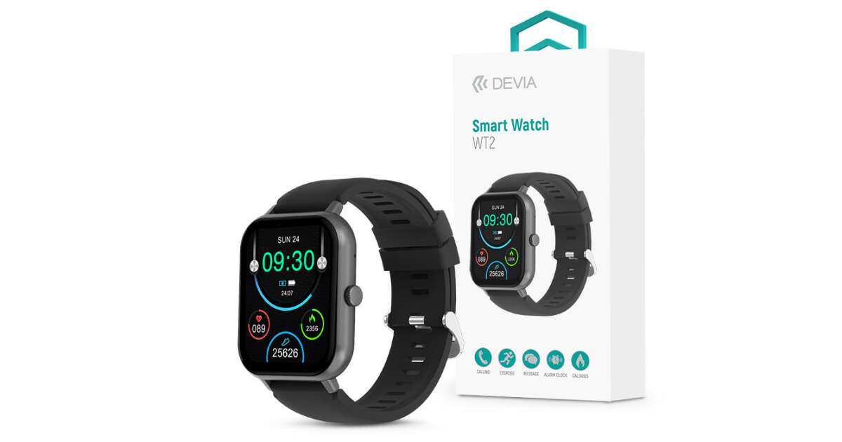 Devia WT2 Smart Watch okosóra - sötét szürke | Pepita.hu