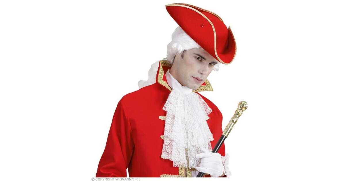 Piros színű, háromszögletű filc kalap | Pepita.hu