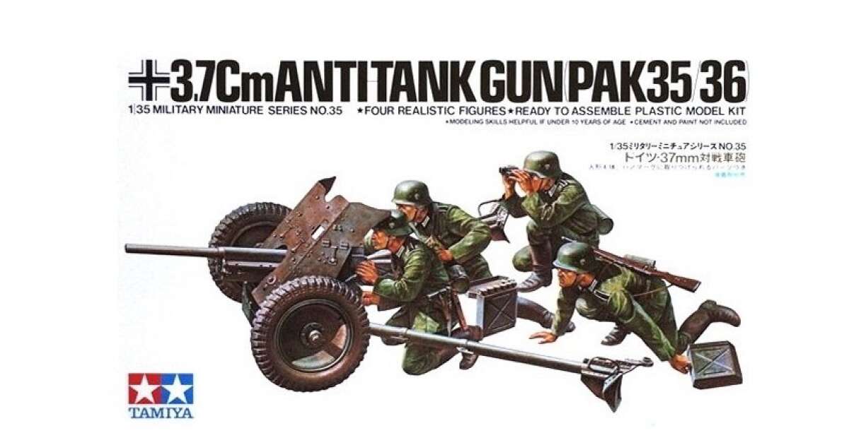 Tamiya - 3,7cm PaK 36 Páncéltörő Ágyú - Modellkészlet - 1:35 | Pepita.hu
