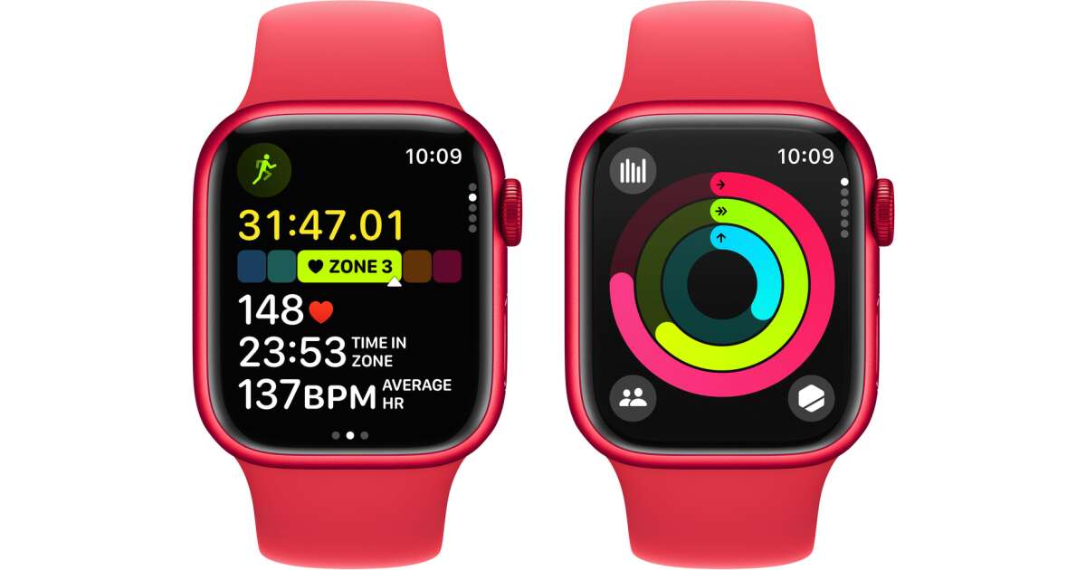 Apple Watch Series 9 GPS (41mm) Okosóra - Piros Aluminium tok Piros ...