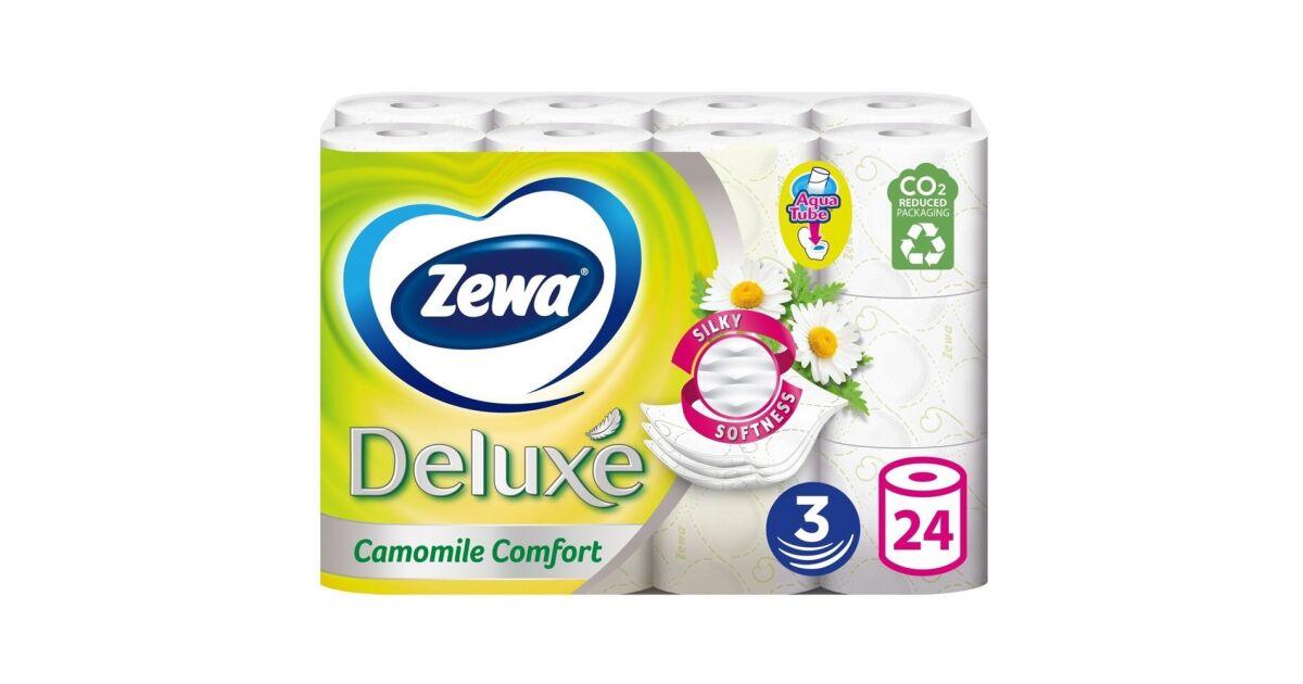ZEWA Toalettpapír, 3 rétegű, kistekercses, 24 tekercs, ZEWA Deluxe, kamilla | Pepita.hu