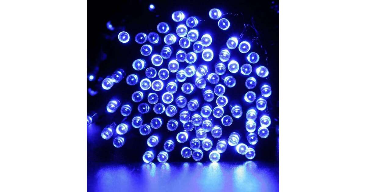 Napelemes Kék LED Fényfüzér - 100 LED - 12m | Pepita.hu