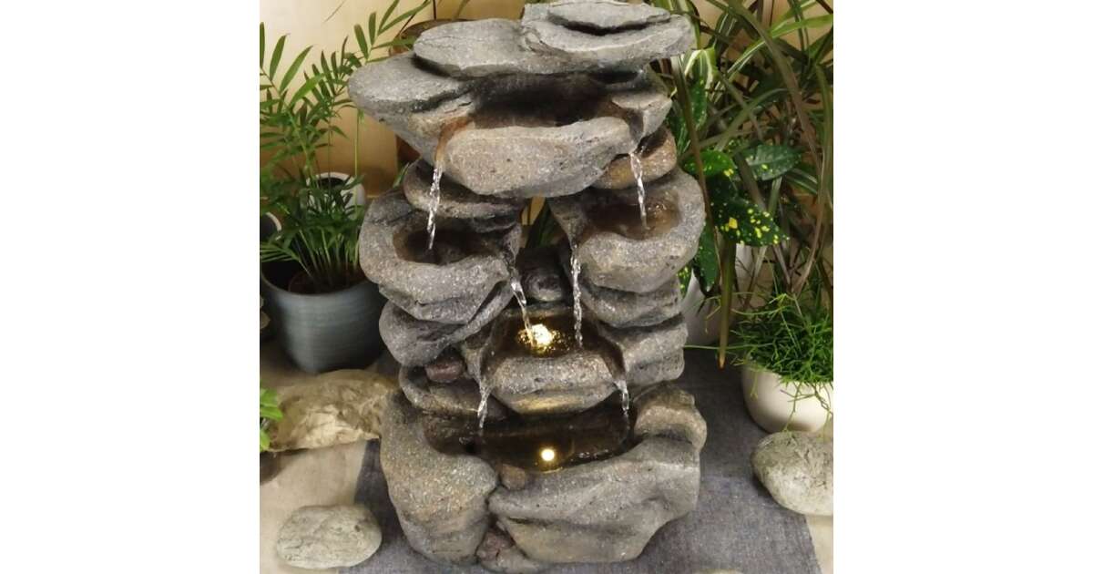 Home WF01 kerti Csobogó és párásító - asztali csobogó melegfehér LED ...