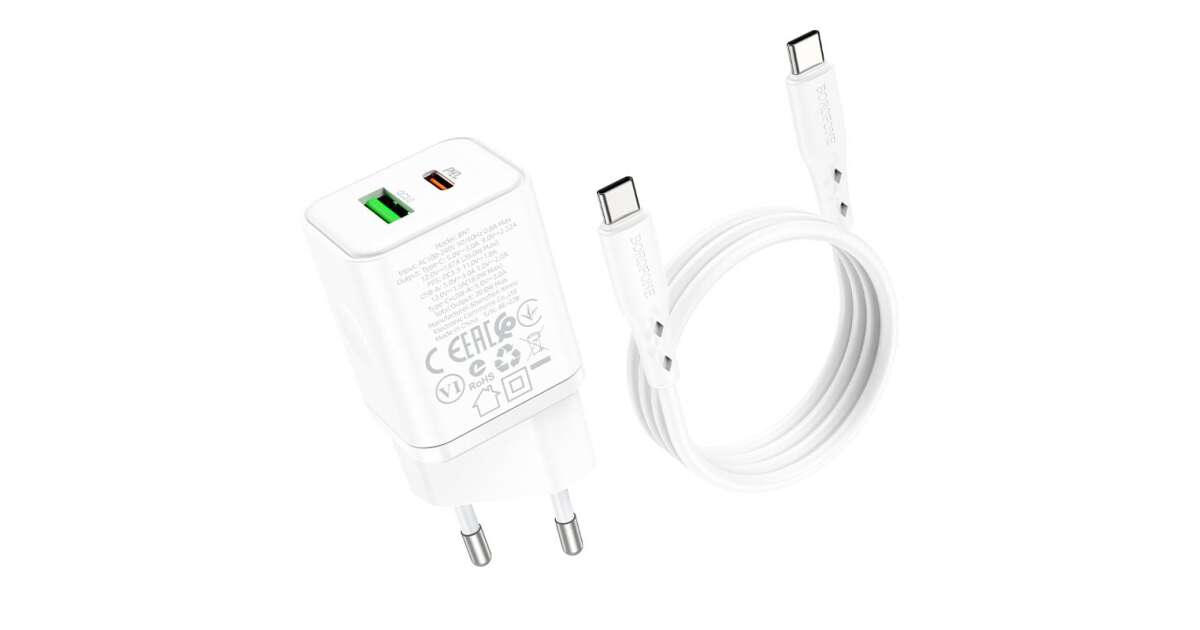 Hálózati Töltő Adapter 20w Usb Aljzat Usb Type C Aljzat Usb Type C