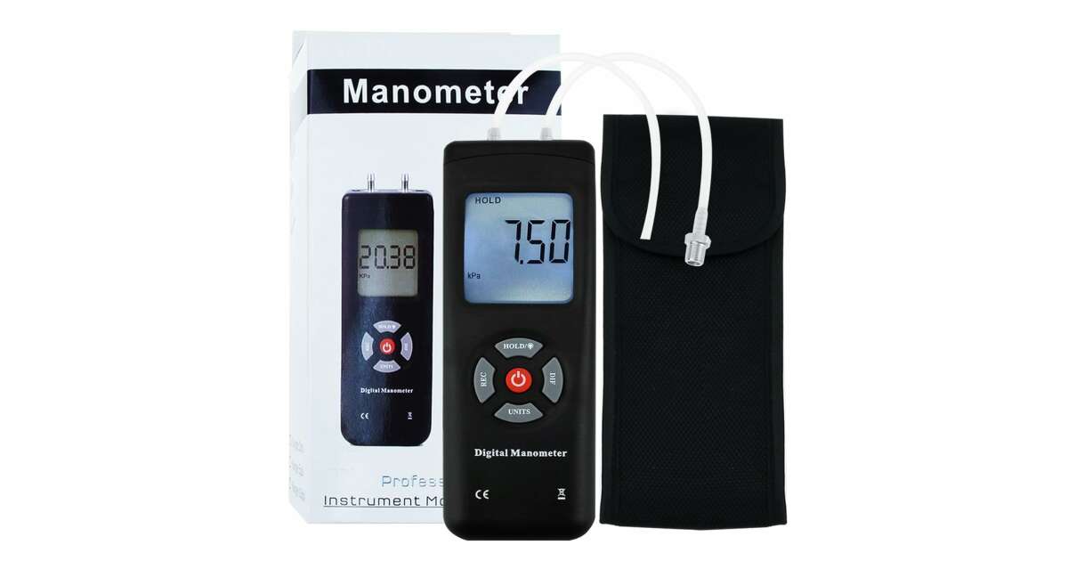 Manometru digital profesional tip U, manometru portabil pentru vid aer ...