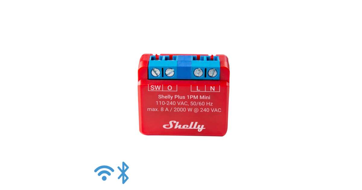 Shelly PLUS 1PM mini egy áramkörös WiFi-s okosrelé, 8A | Pepita.hu