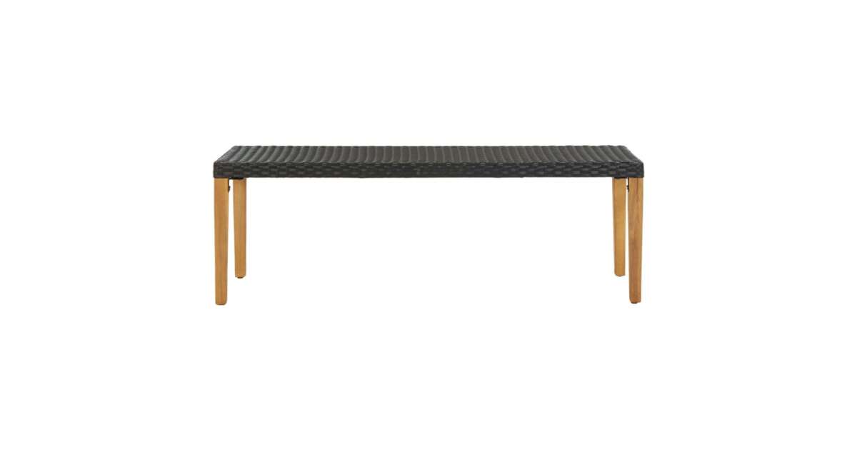 Fekete polyrattan kerti pad 80 cm (46486) | Pepita.hu