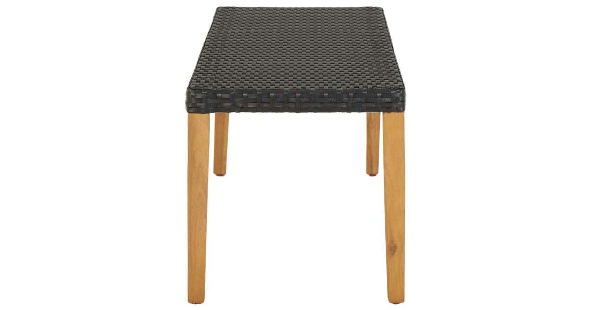 Fekete polyrattan kerti pad 80 cm (46486) | Pepita.hu