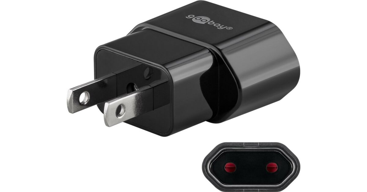 Goobay 45344 EU -> US/JP 250V Power Plug Utazó adapter - Fekete | Pepita.hu